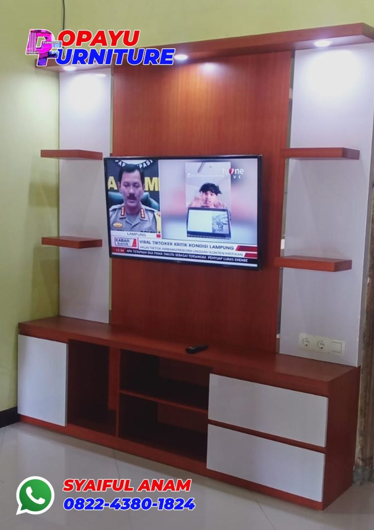 Cara Menghitung Biaya Pembuatan Backdrop TV HPL » Dopayu Furniture